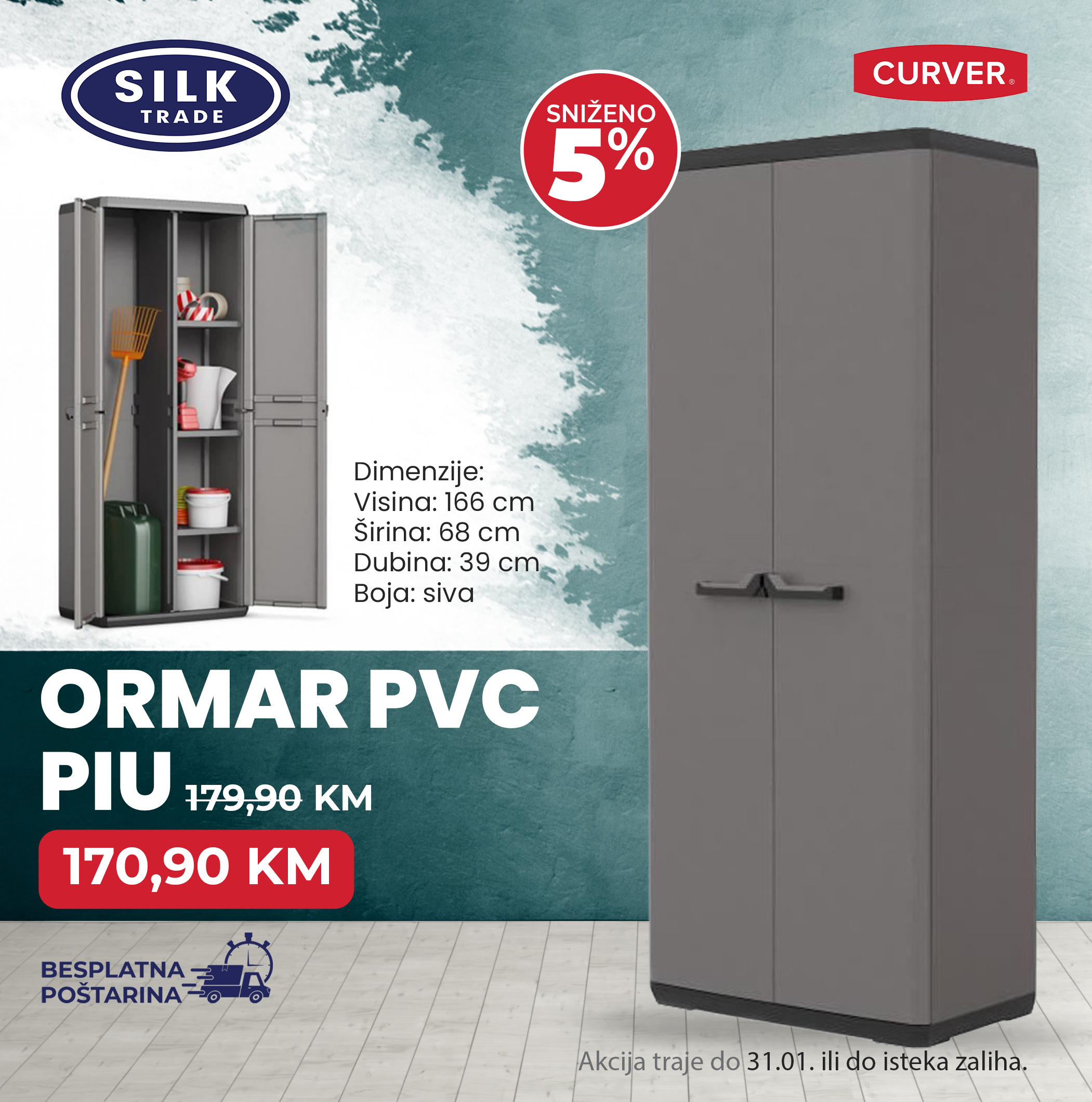 KIS Ormar PVC Piu 68x39x166h