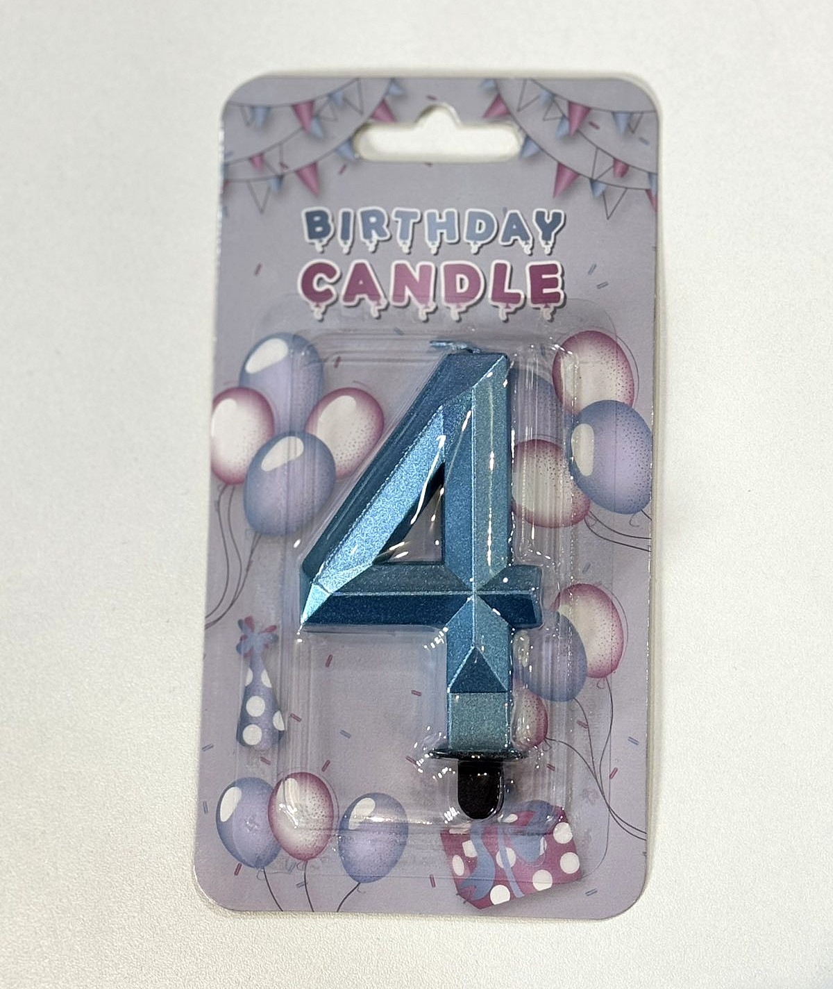 Svijeca rodendanska br.4 METALIC BLUE
