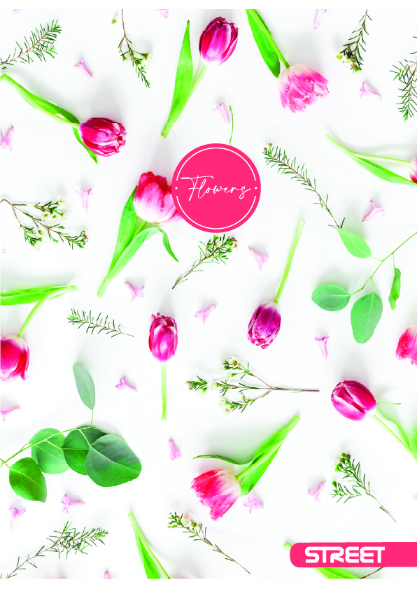 Sveska meka A4/54 karo Flowers STREET
